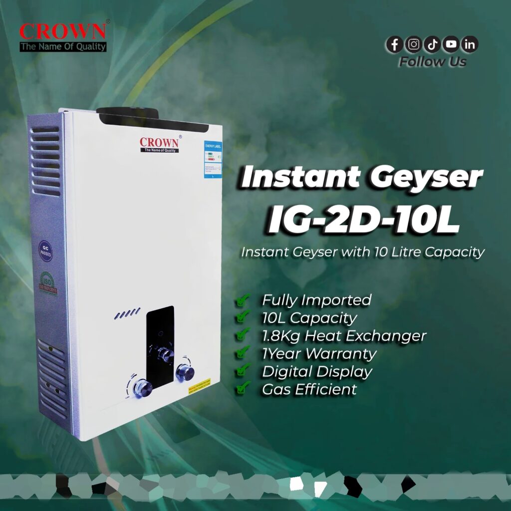 Crown Instant Geyser IG-2D-NG (10 Litre) Gas Instant Water Heater Price ...