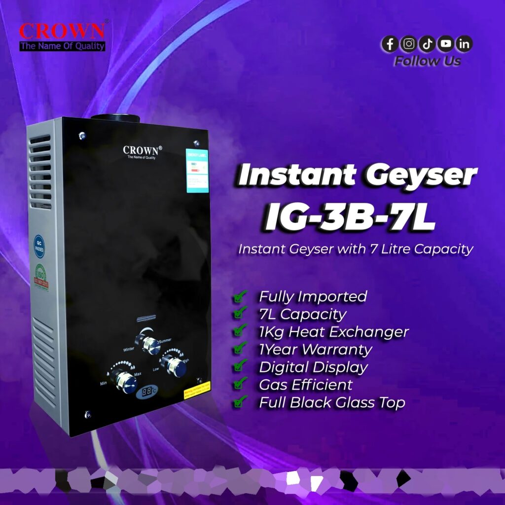 Crown Instant Geyser IG-3B-NG (7 Litre) Gas Instant Water Heater Price ...