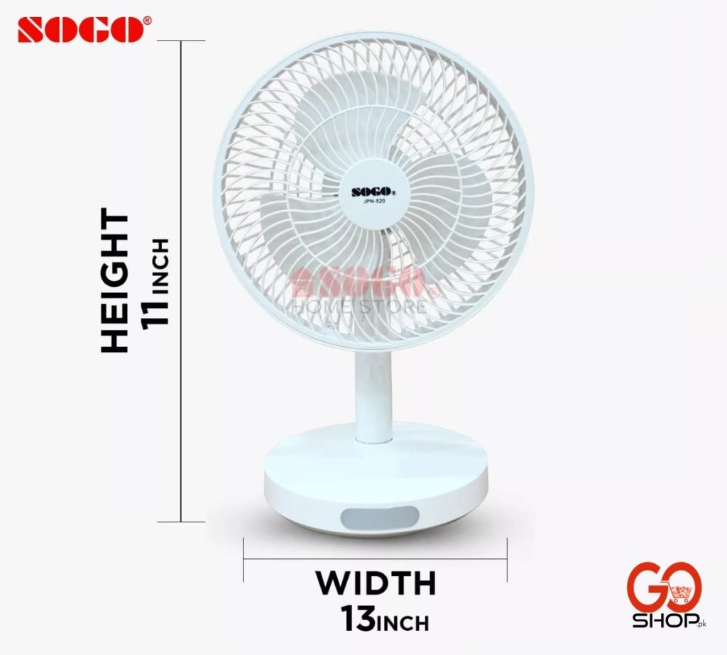 Sogo Rechargeable Table Fan JPN-520 (6 Inch) Price In Pakistan | Buy ...