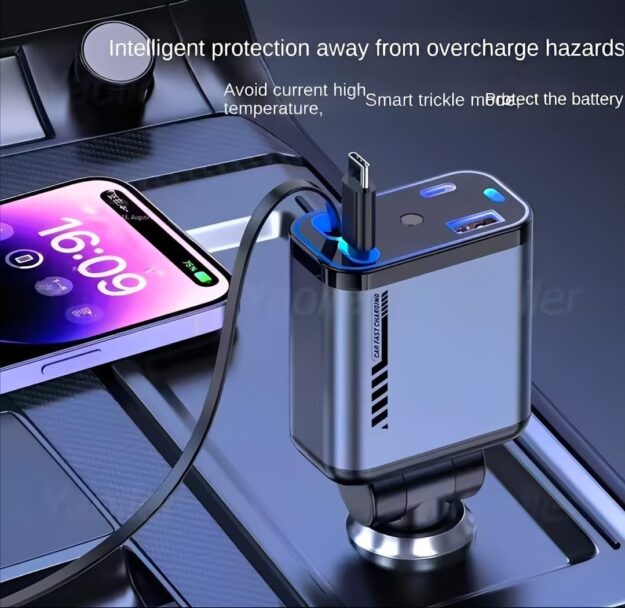 4 In 1 Multi Functional Car Charger Fast Charging With Star Light ...